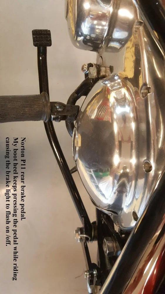 Norton P11 Rear-brake pedal 033162, new replacement | Access Norton